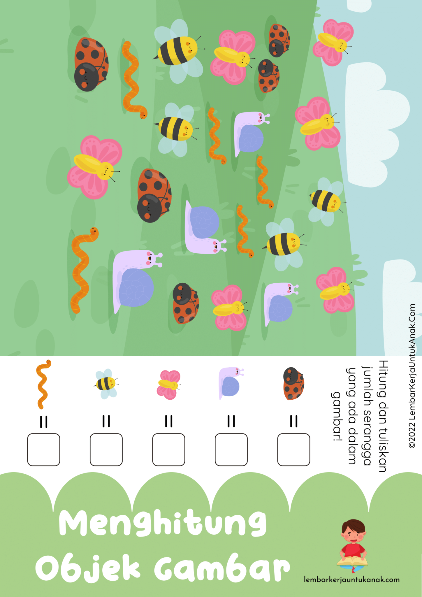 Free Printable Menghitung Objek dalam Gambar – Lembarkerjauntukanak.com